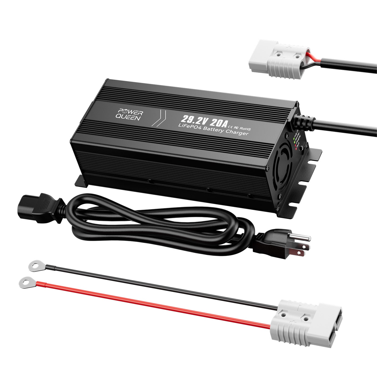Power Queen 29.2V20A LiFePO4 Battery Charger for 24V LiFePO4 Battery ...